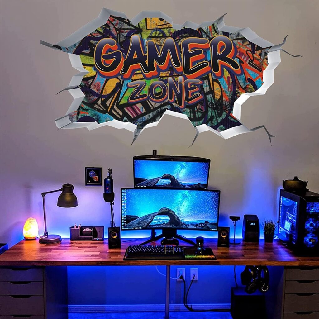 Calcomanías de pared 3D gamer zone【2024】