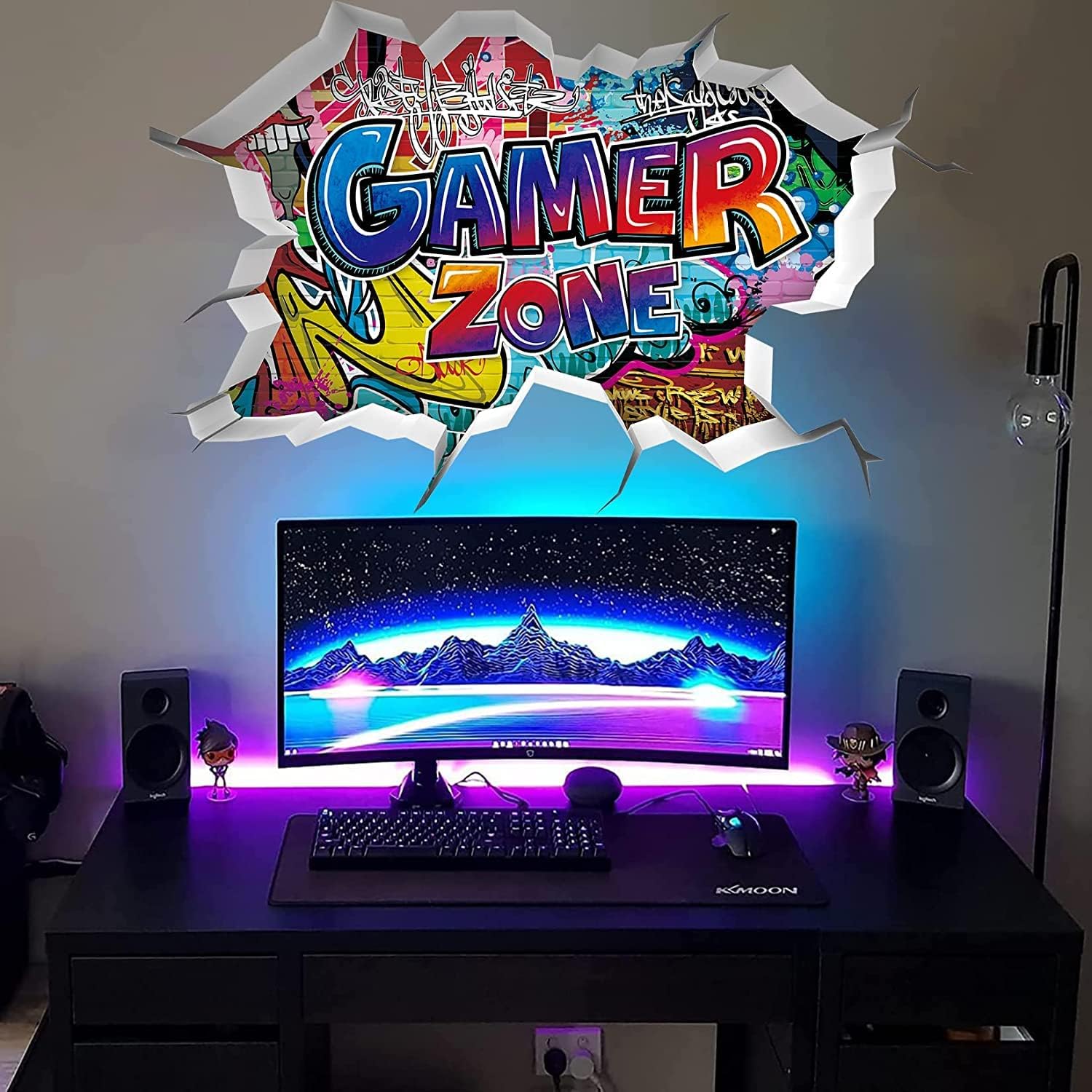Calcomanías de pared 3D gamer zone【2024】